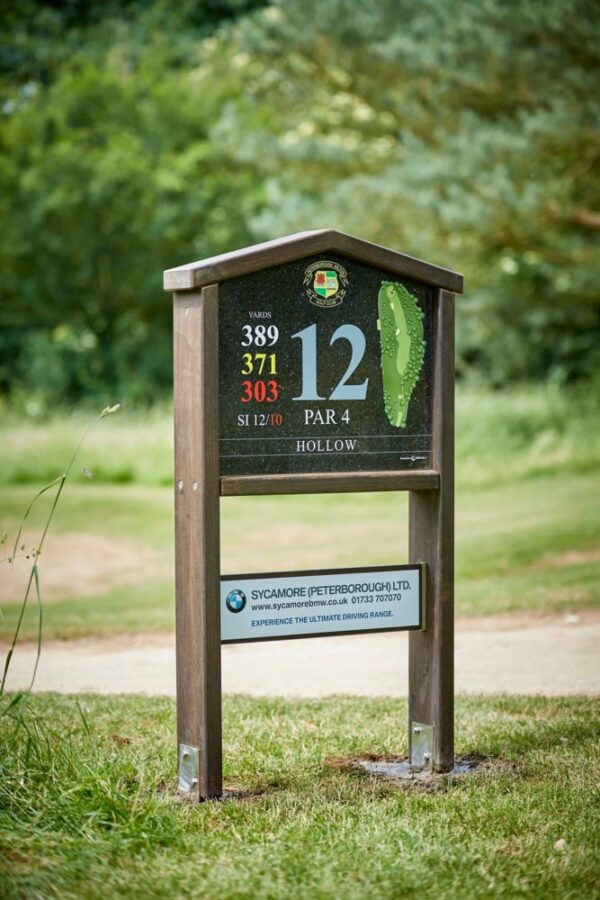 Bamboo Golf signage from ESP Golf - Moso Bamboo Surfaces